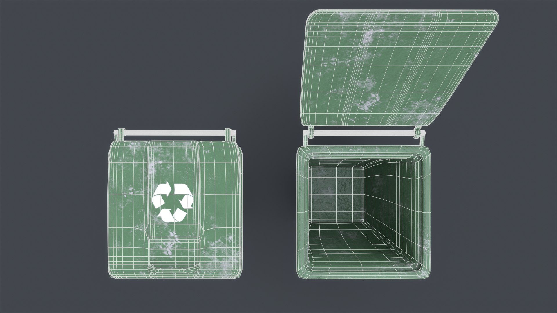 Recycle Trash Can Game Ready 3D Model - TurboSquid 1883611