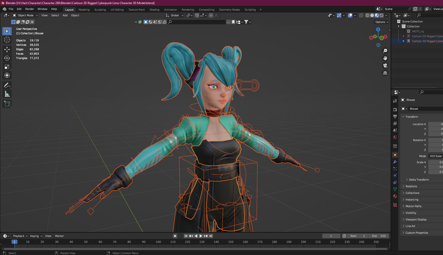 Cartoon 3D Rigged Cyberpunk Lima Character 3D Model Model - TurboSquid ...