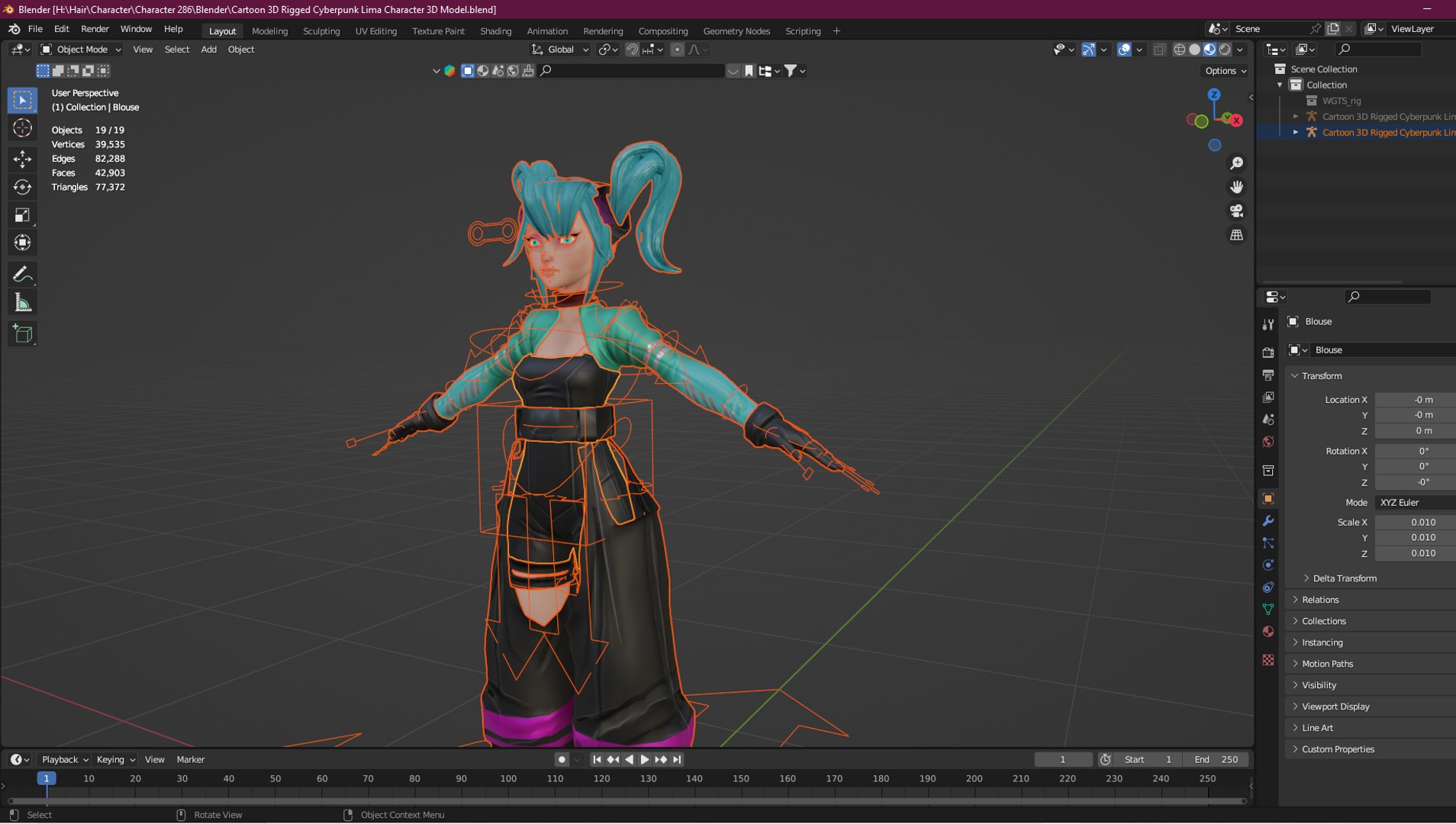 Cartoon 3D Rigged Cyberpunk Lima Character 3D Model Model - TurboSquid ...