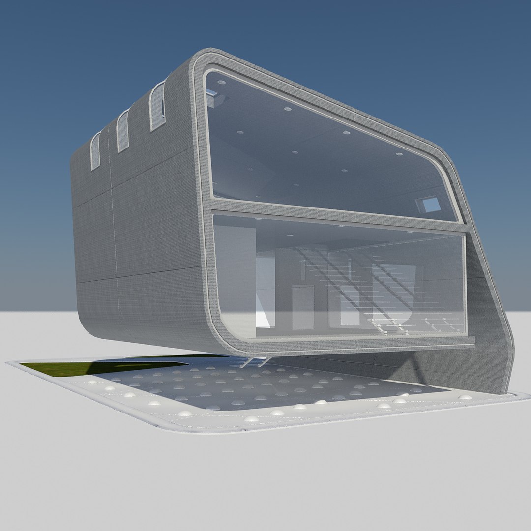 3d model of futuristic housing 1 modern