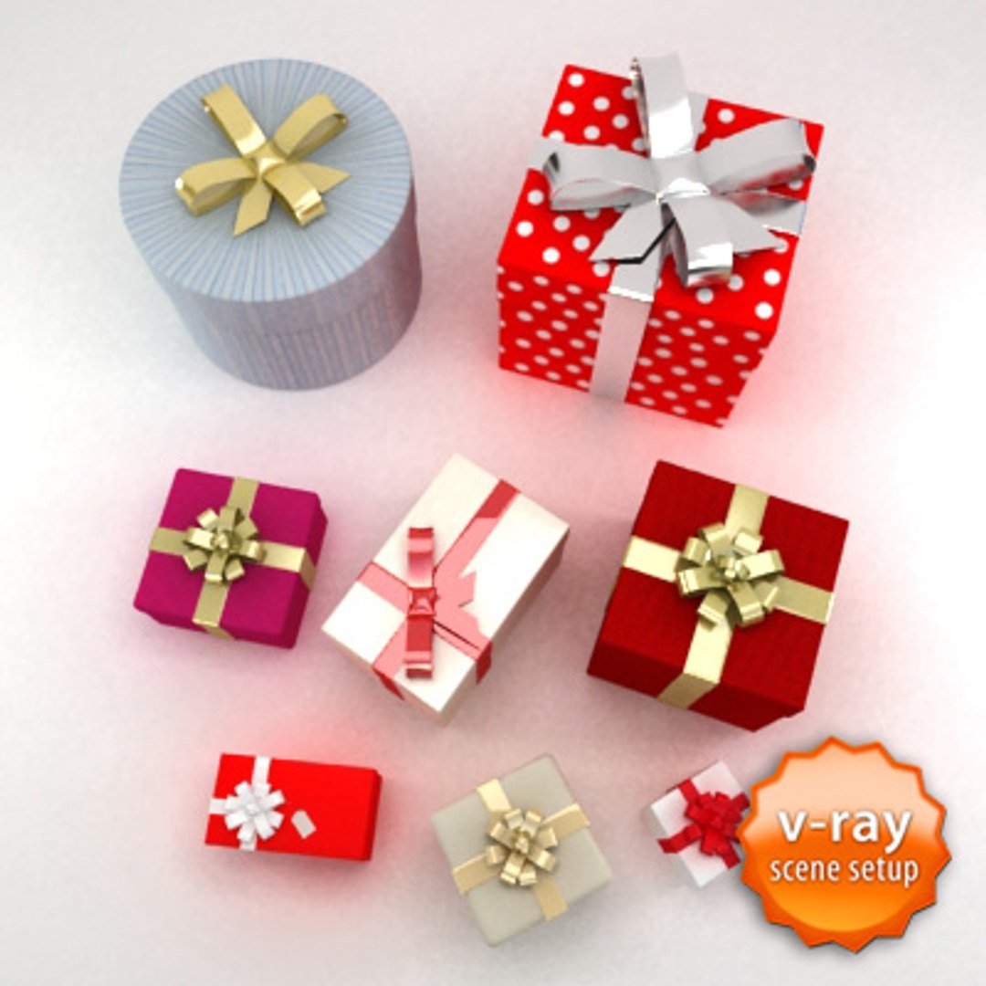 3d gift boxes model