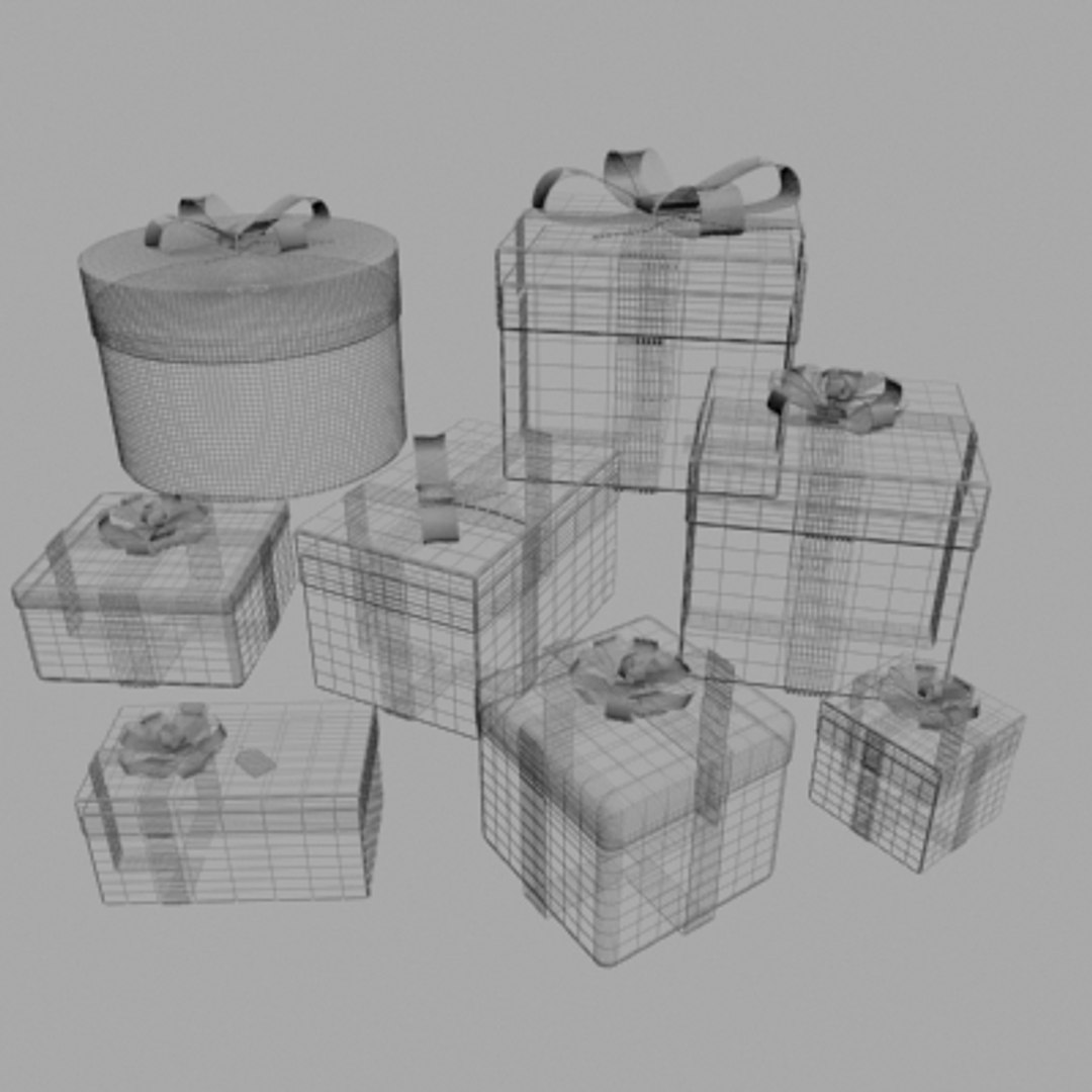 3d gift boxes model