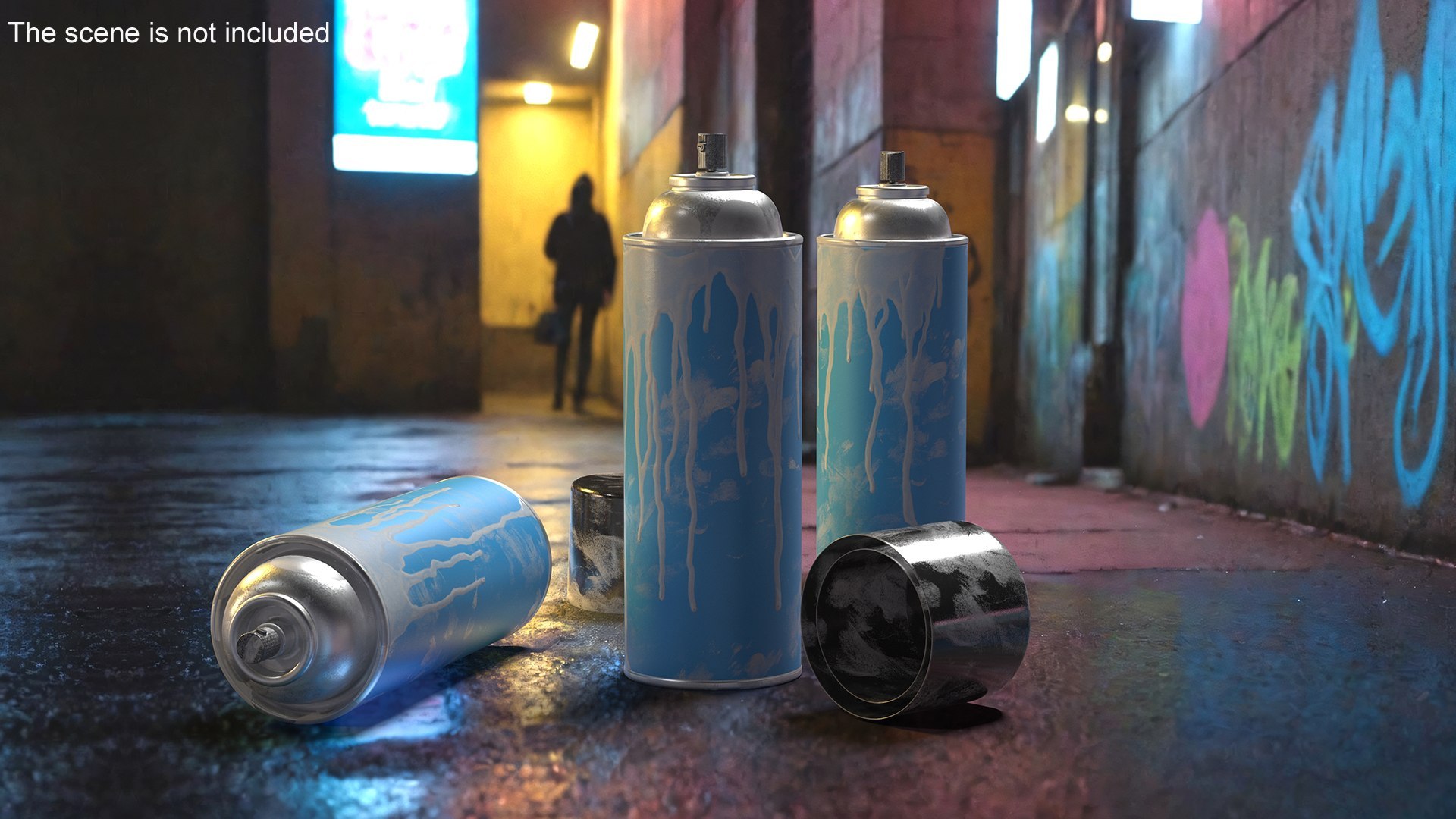 Used Cans Of Spray Paints Collection 3D Model - TurboSquid 2298841