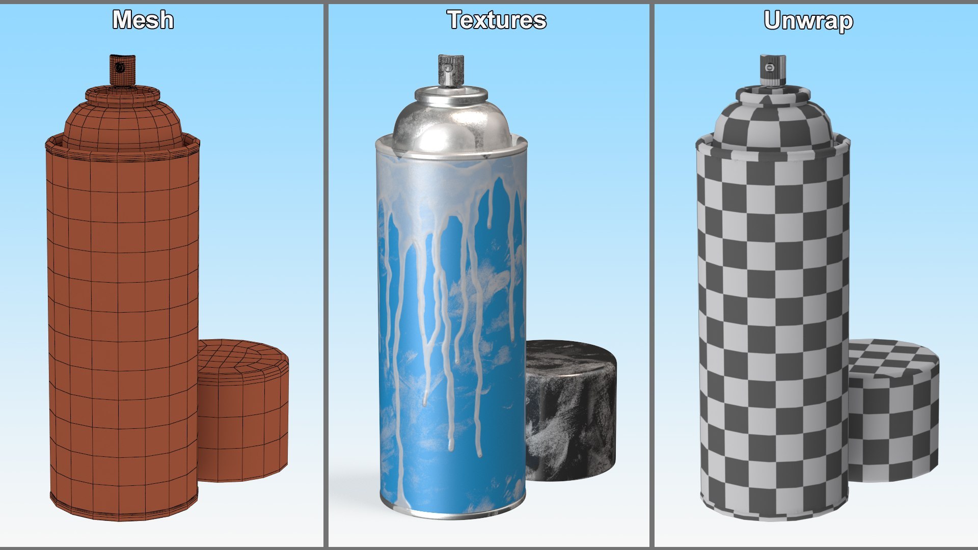 Used Cans Of Spray Paints Collection 3D Model - TurboSquid 2298841