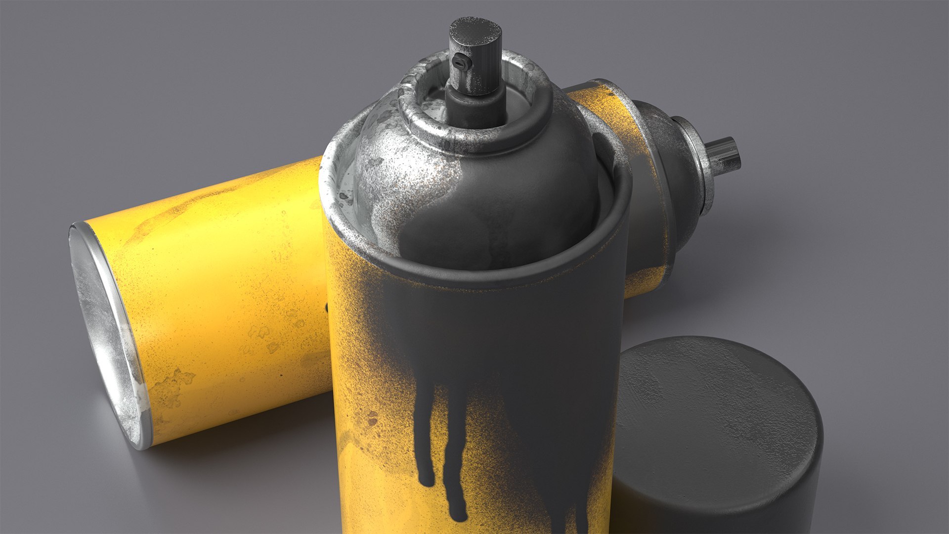 Used Cans Of Spray Paints Collection 3D Model - TurboSquid 2298841
