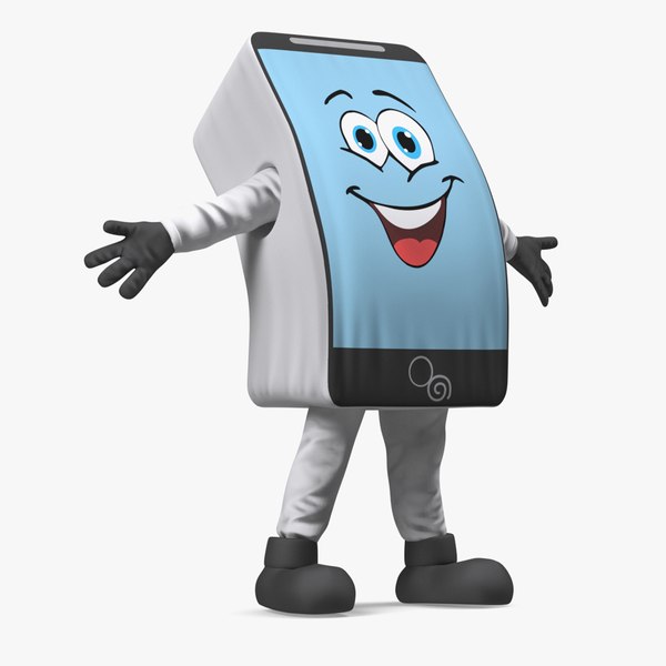 modelo 3d Mascot Character Mobile Phone White Rigged for Cinema 4D ...