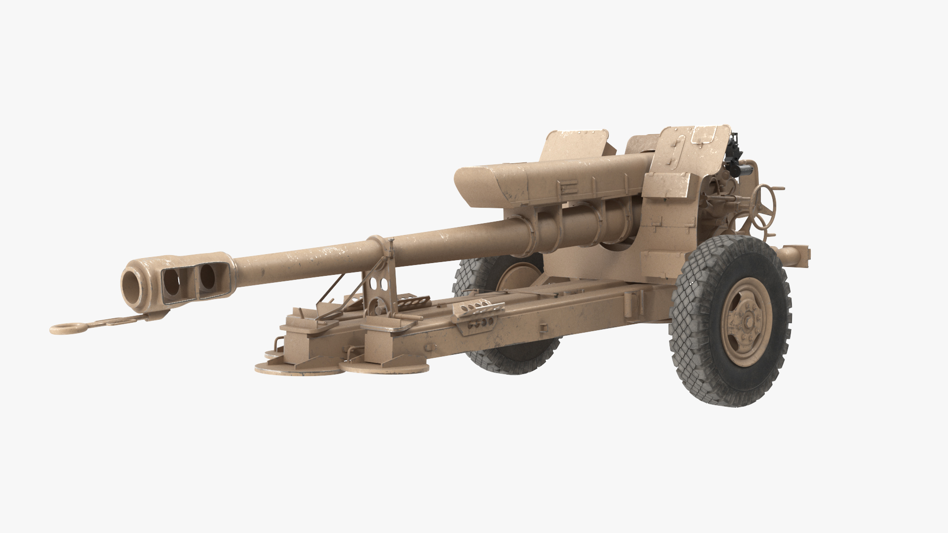 3D 122 Mm Field Howitzer Desert Towed - TurboSquid 2467586