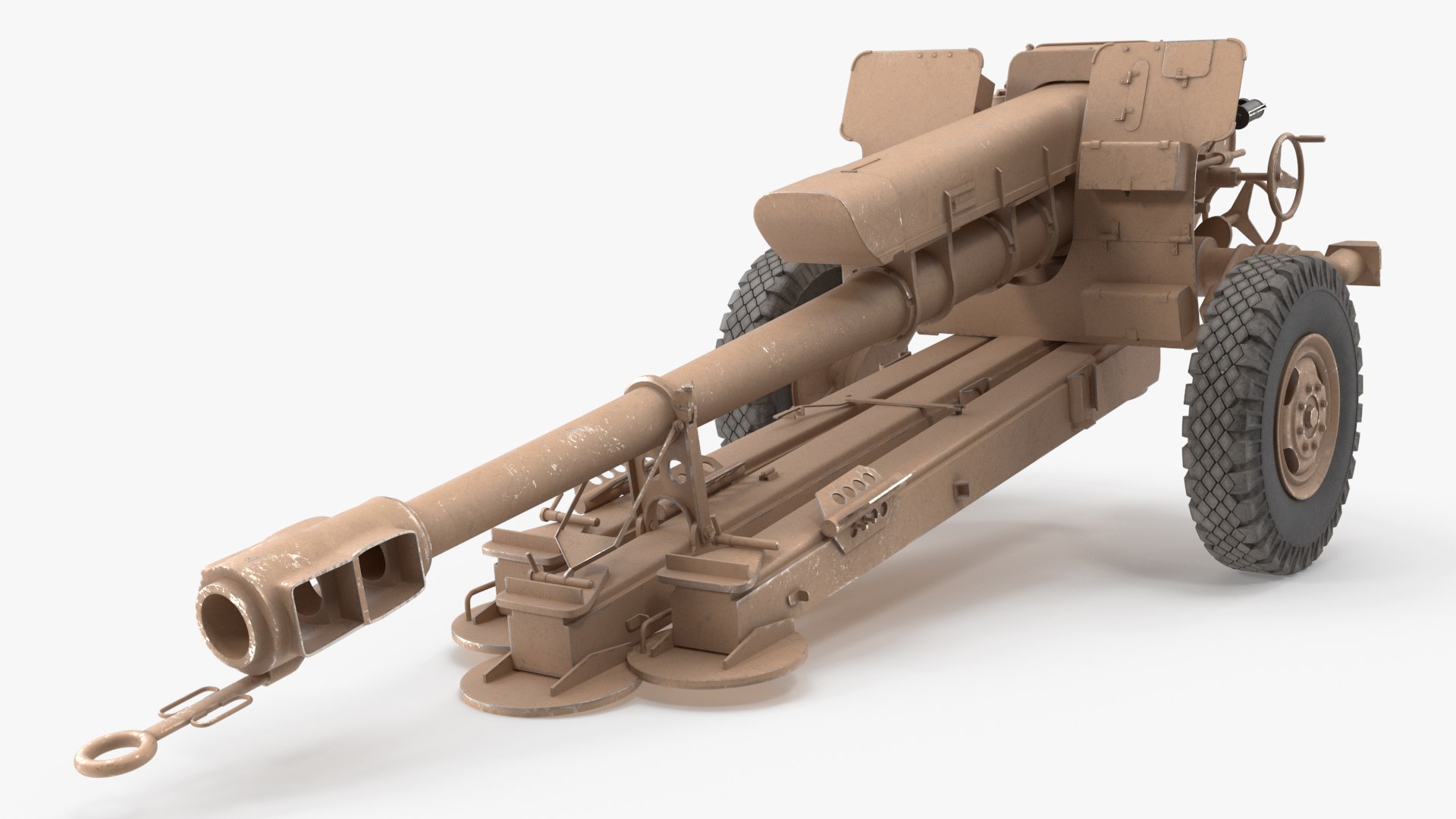 3D 122 Mm Field Howitzer Desert Towed - TurboSquid 2467586