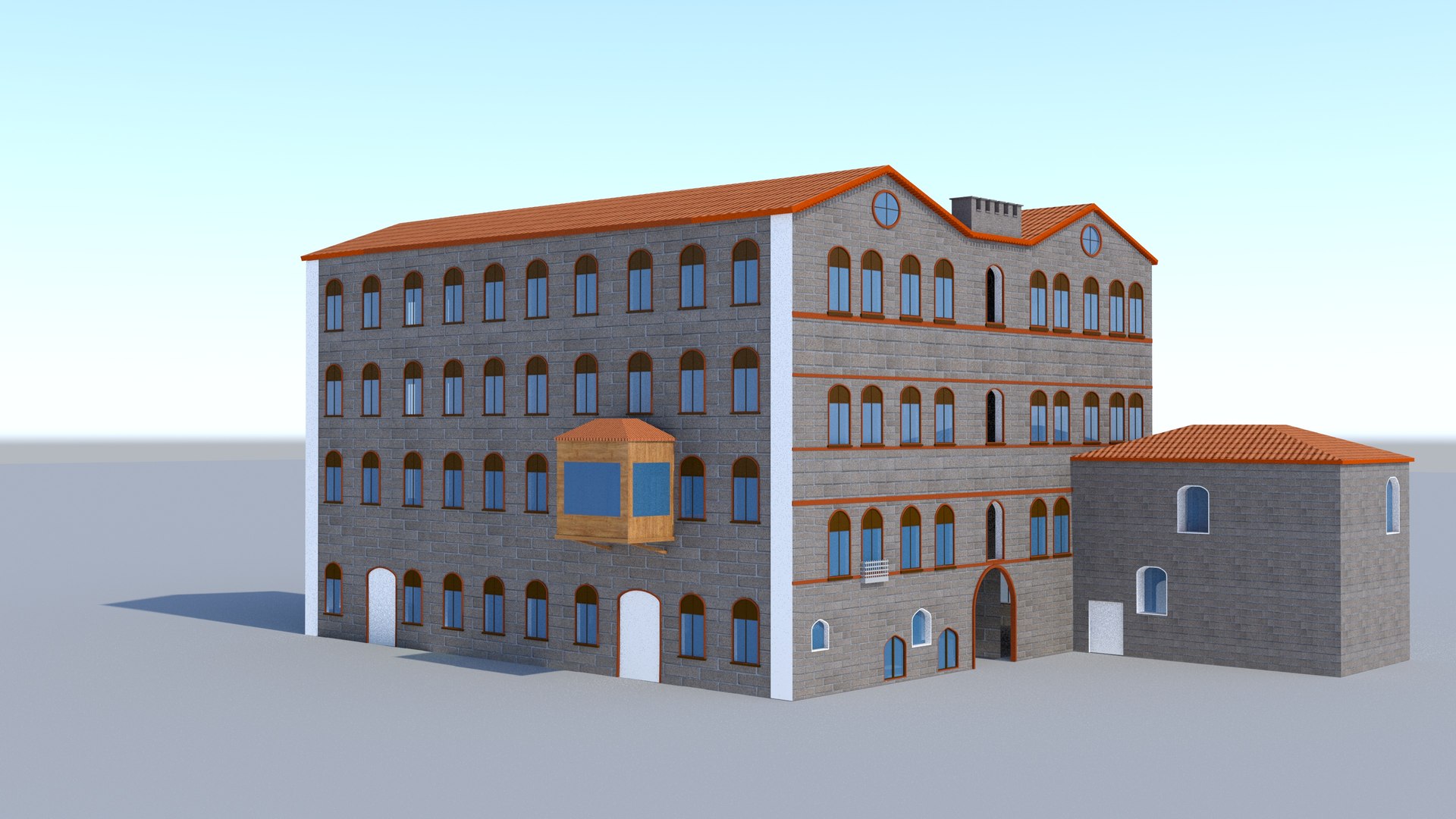 3D Historic Old Building Model - TurboSquid 1263706