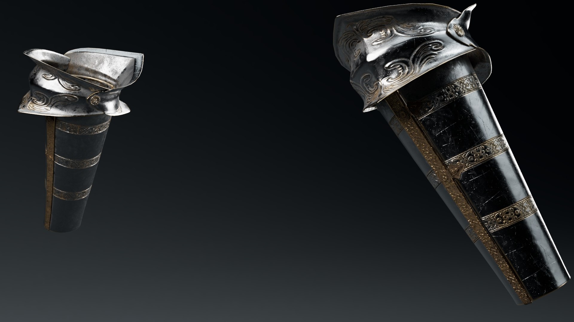 Female Knigt Elbow Wrist Armor Set MidPoly 3D - TurboSquid 2034158