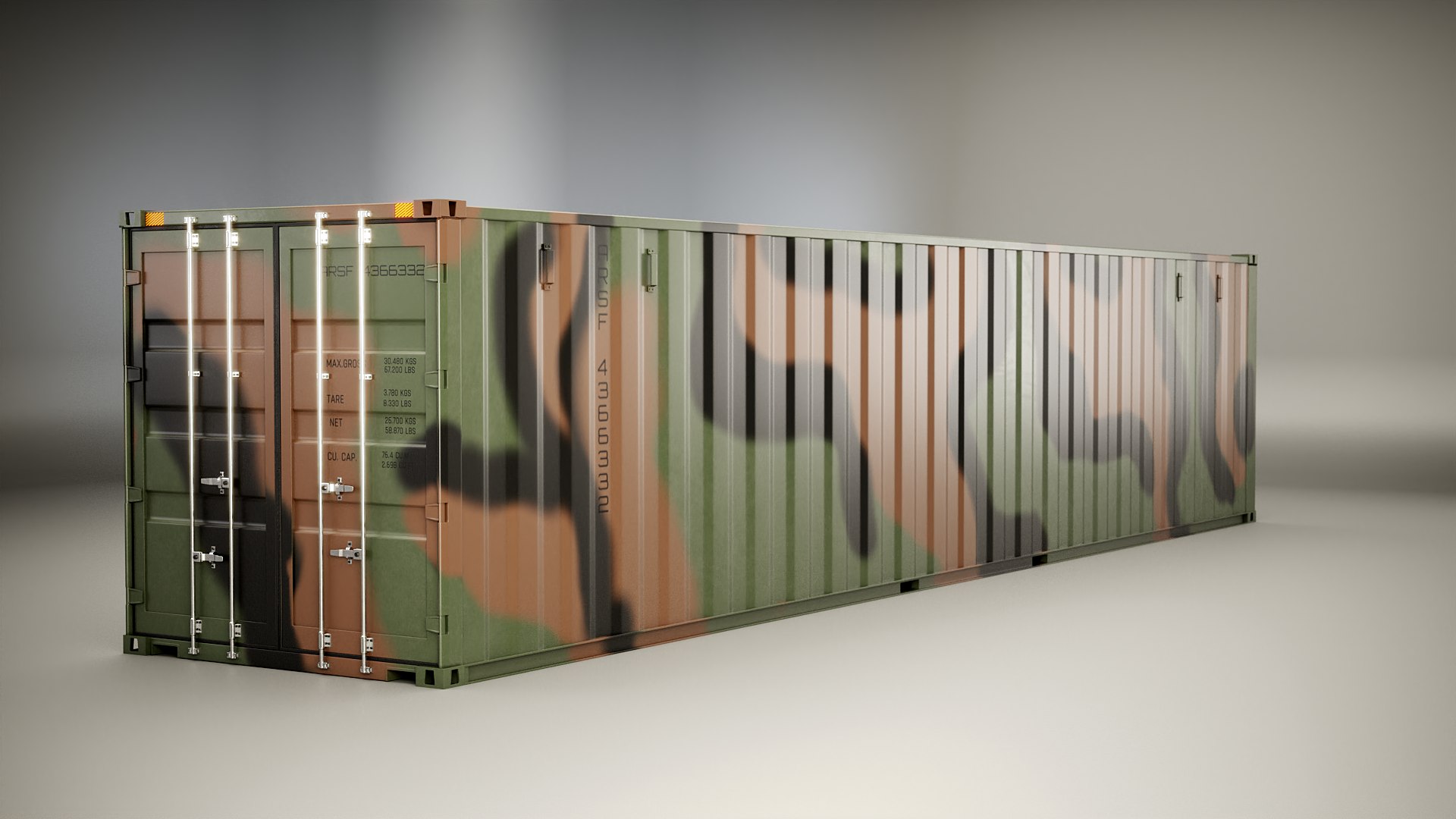 3D Intermodal Military Shipping Container 40-foot-long - TurboSquid 2348449