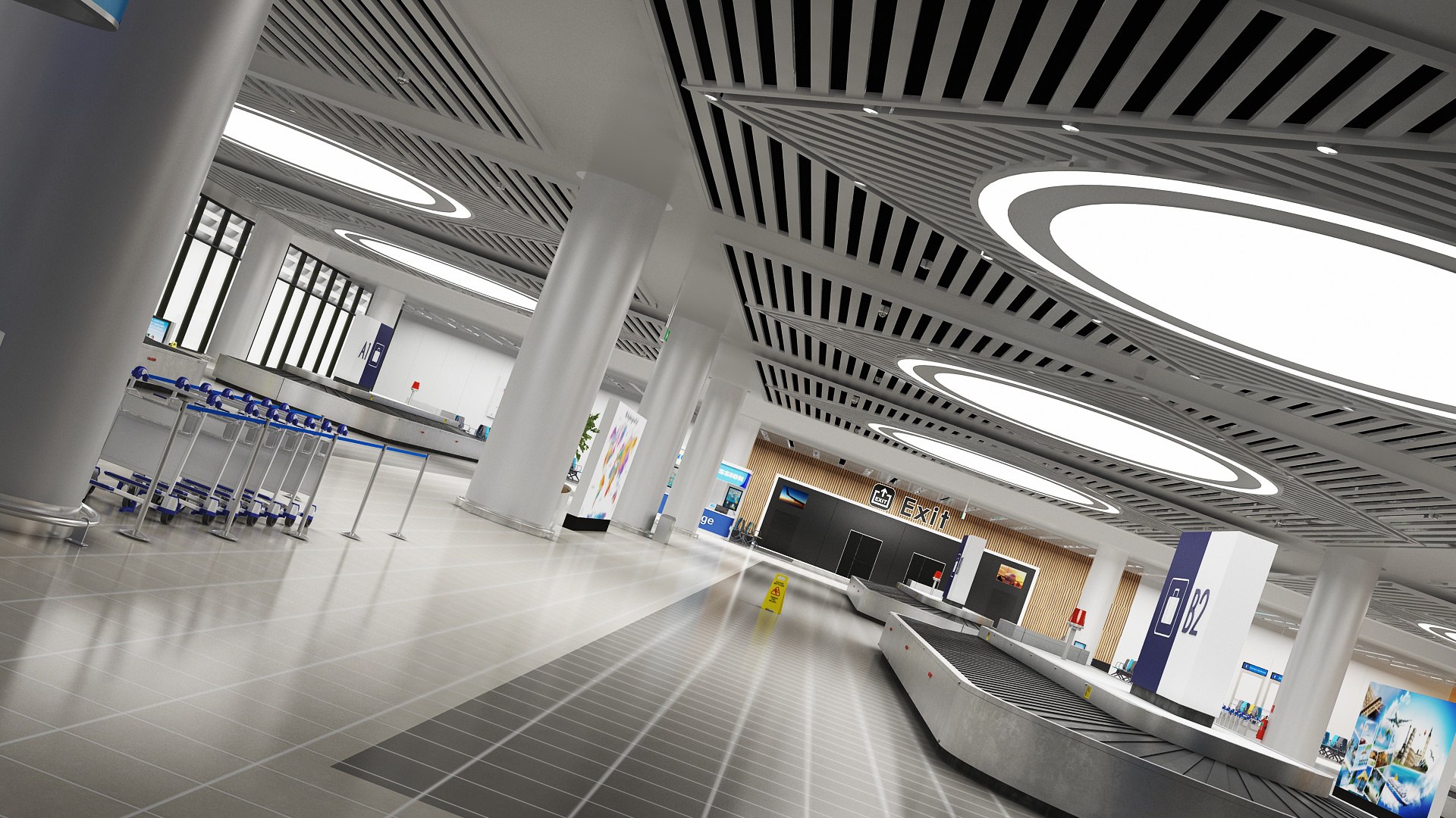 3D Model Airport Baggage Reclaim Room - TurboSquid 1452915