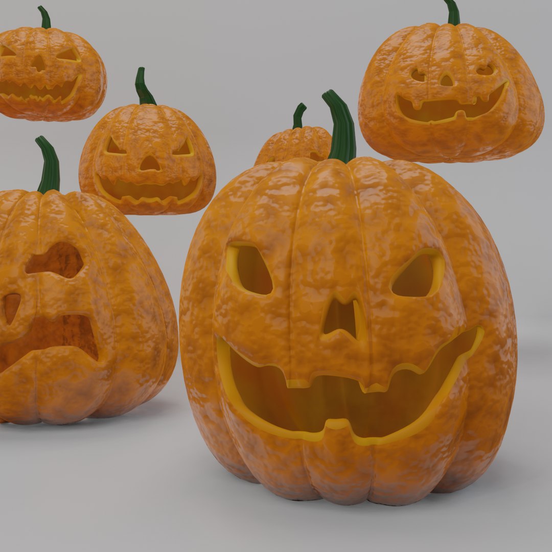 3D Helloween 11 Pumpkins Collection model - TurboSquid 1800124