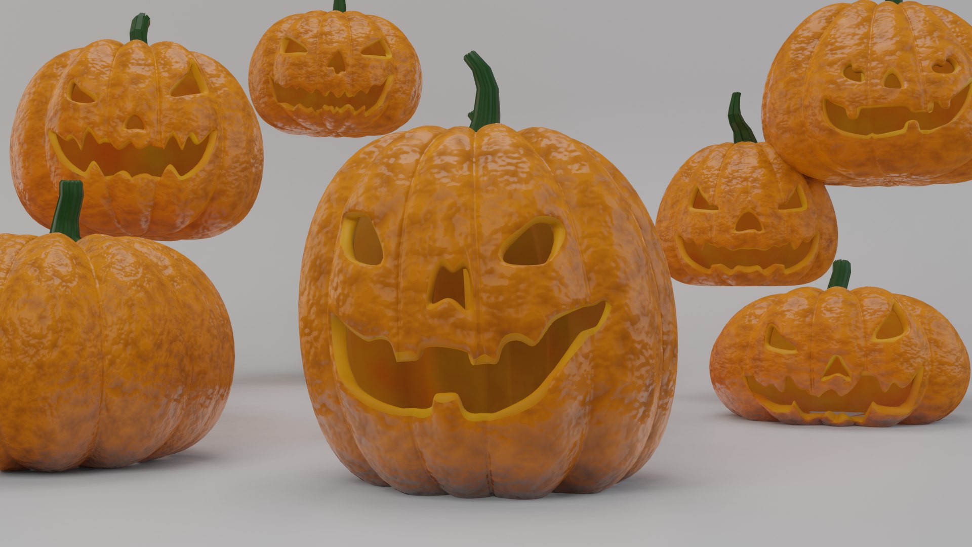 3D Helloween 11 Pumpkins Collection model - TurboSquid 1800124