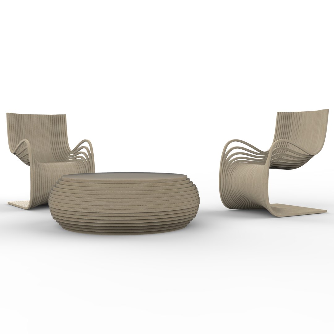 Pipo Chair And Cheese Table 3D - TurboSquid 1724784