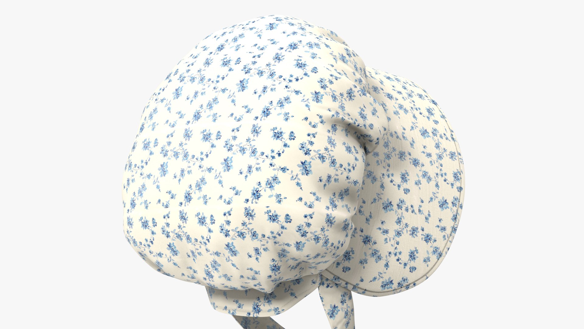 Cotton Bonnet Blue Floret 3D Model - TurboSquid 1777943