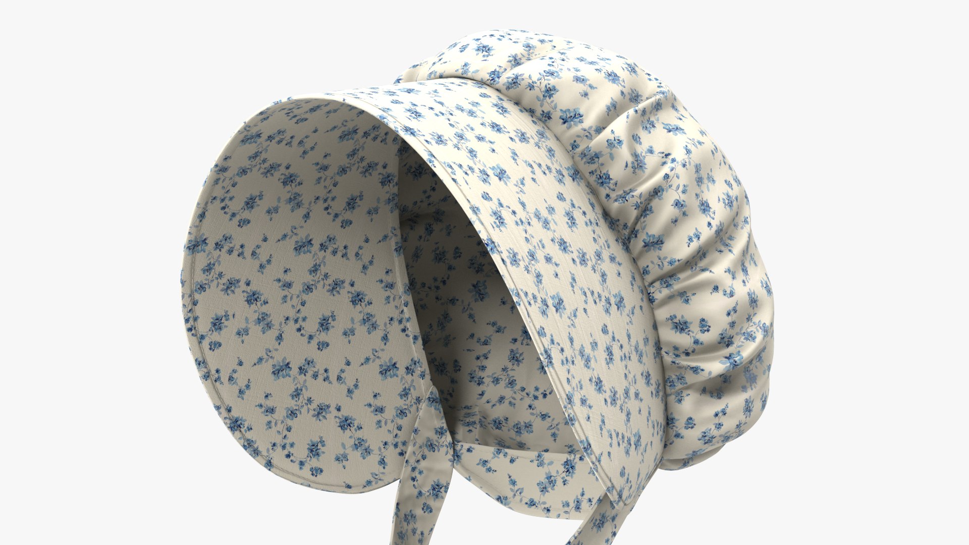 Cotton Bonnet Blue Floret 3D Model - TurboSquid 1777943