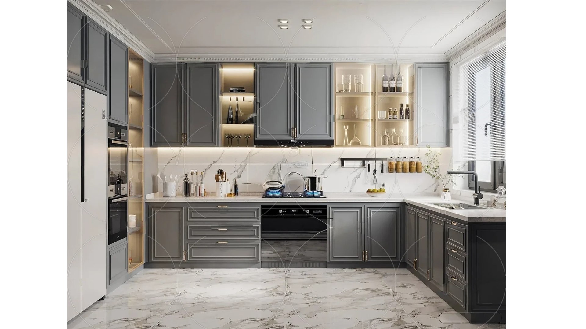 Europe Style Interior 3D Blocks Kitchen 3D Model 3D Model - TurboSquid ...