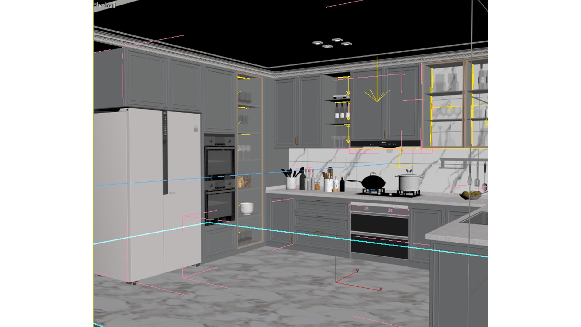 Europe Style Interior 3D Blocks Kitchen 3D Model 3D Model - TurboSquid ...