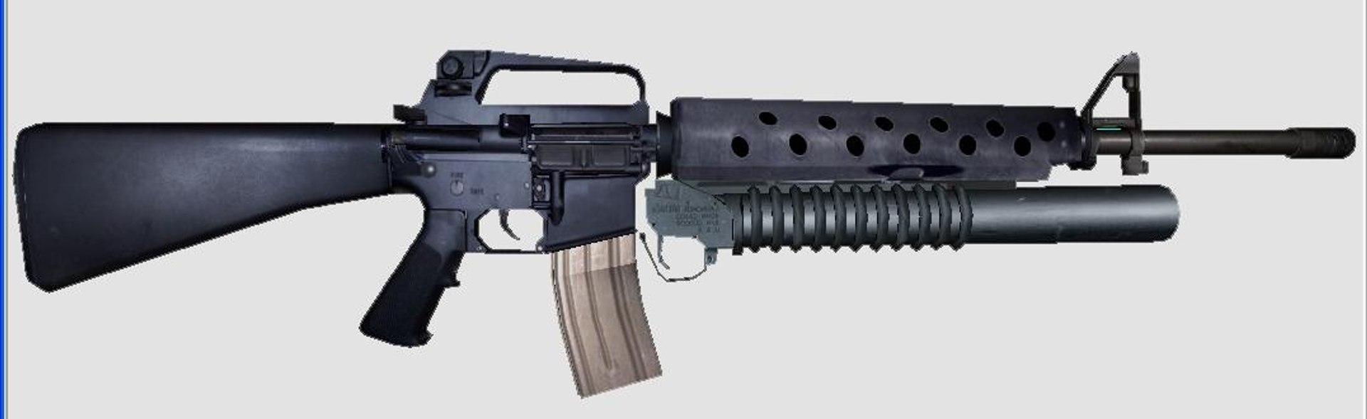 3d Model Rifle M16a2 M203