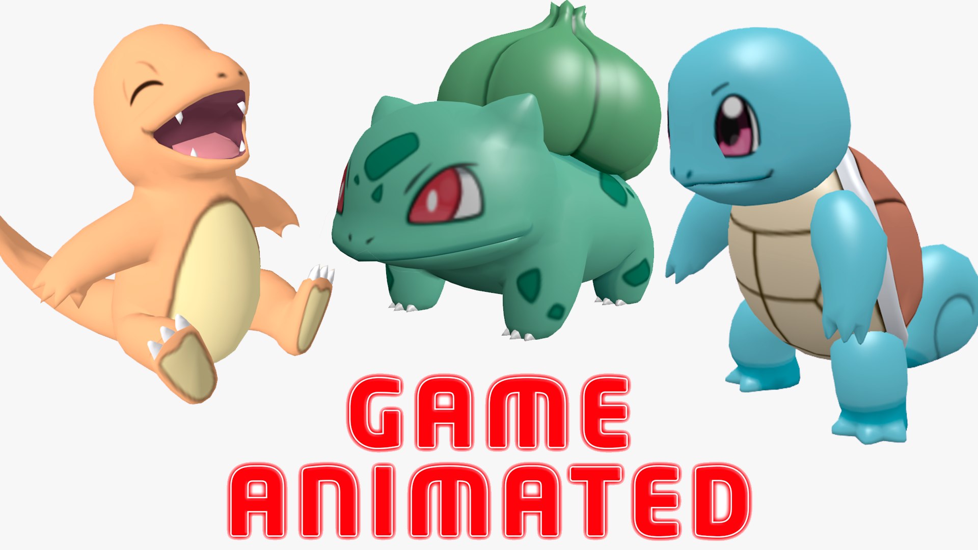 3D POKEMON Kanto Starters Aimated Game Already Model - TurboSquid 2373913
