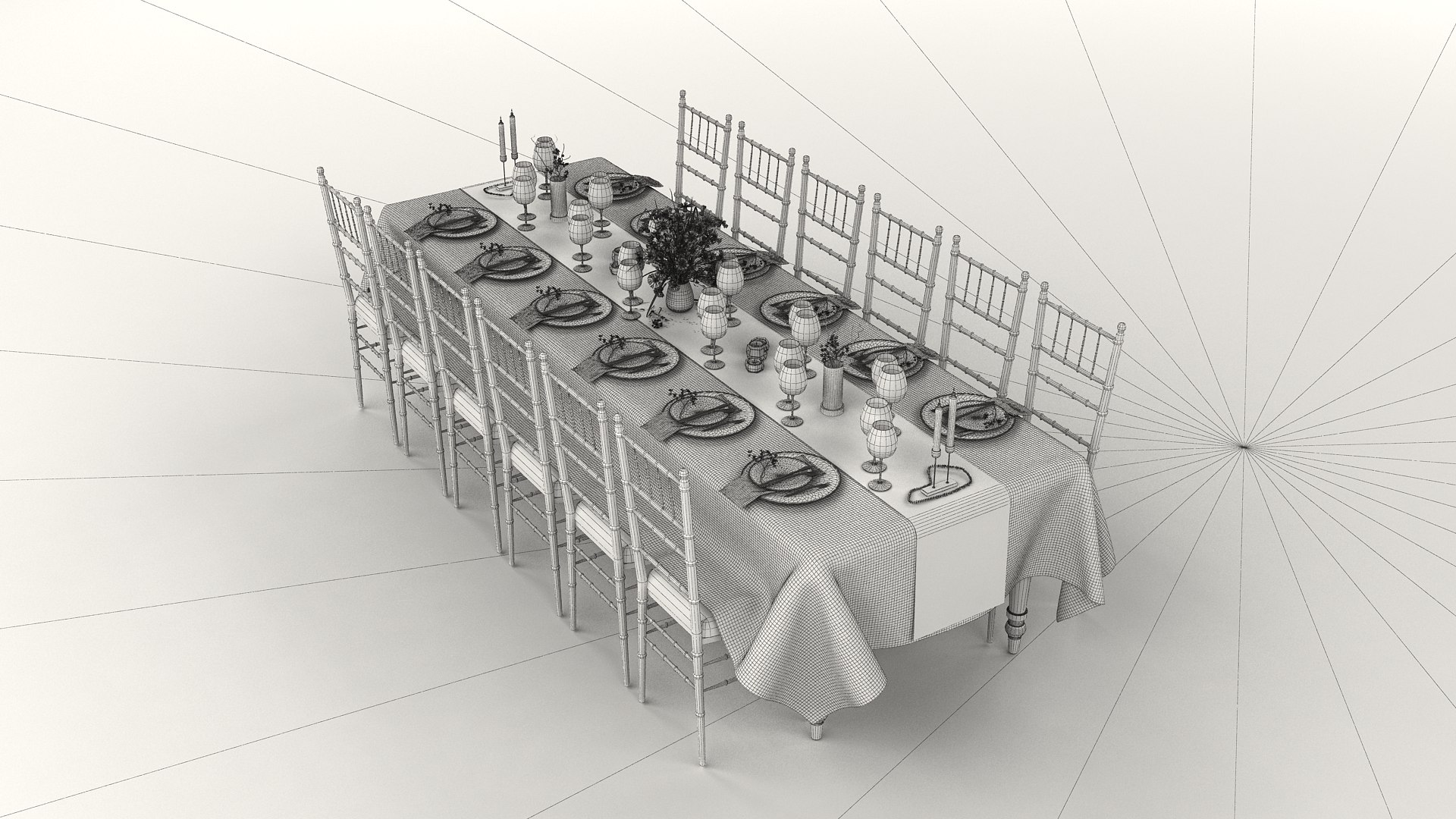 3D Model 12 Pax Table - TurboSquid 1608325