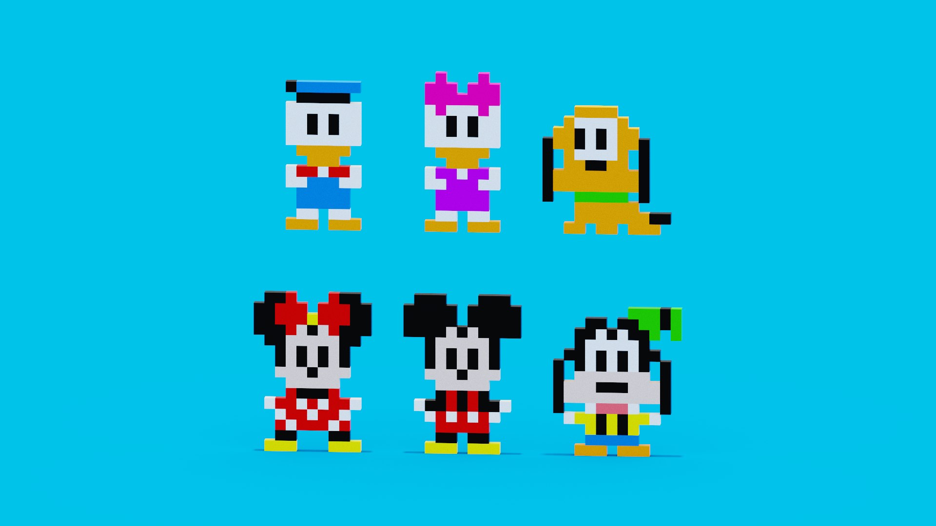 Mickey Mouse Friends Pixel 3D-Modell - TurboSquid 2173381