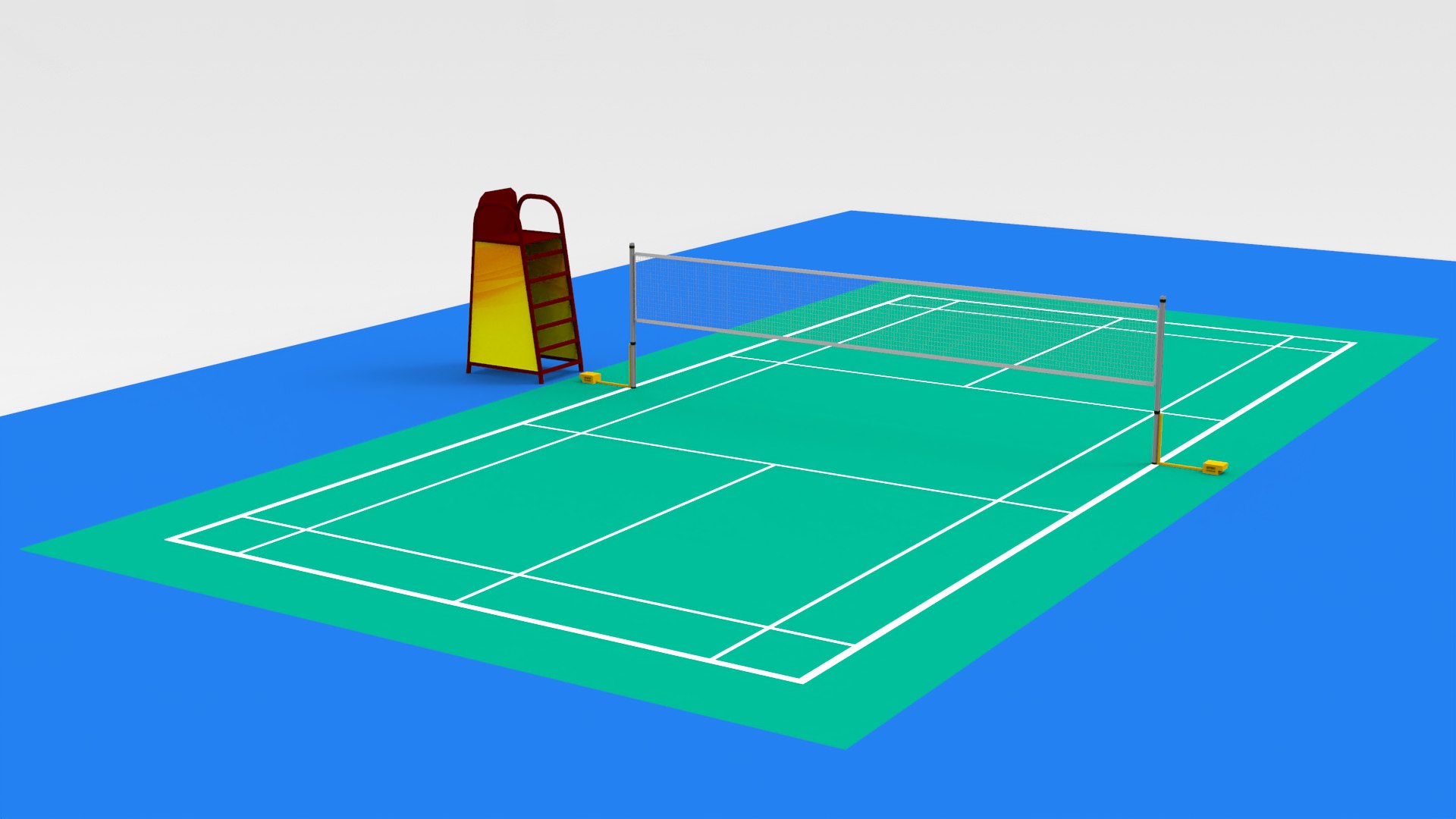 Badminton Court 3D Model - TurboSquid 1751465
