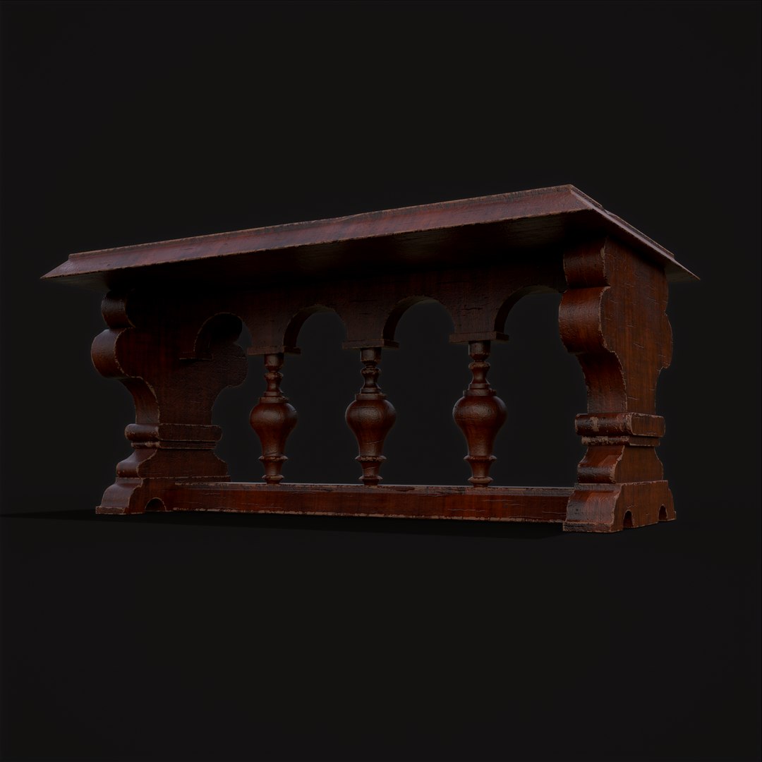 3D Medieval Elegant Rectangle Table - TurboSquid 1930285