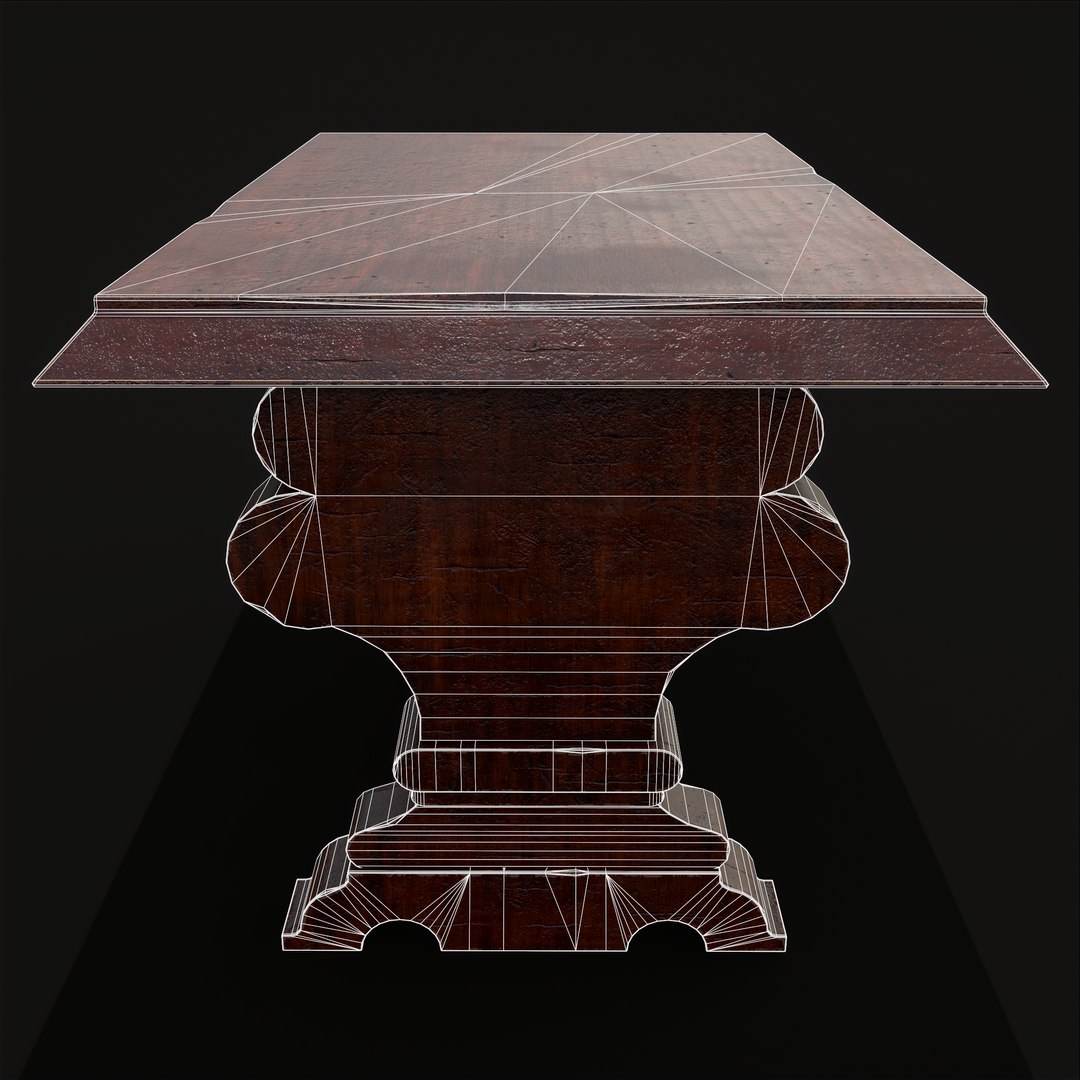 3D Medieval Elegant Rectangle Table - TurboSquid 1930285