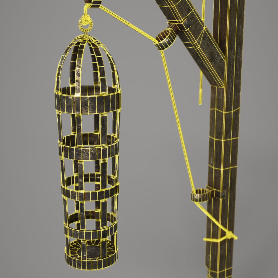 3D medieval gibbet cage model - TurboSquid 1197889