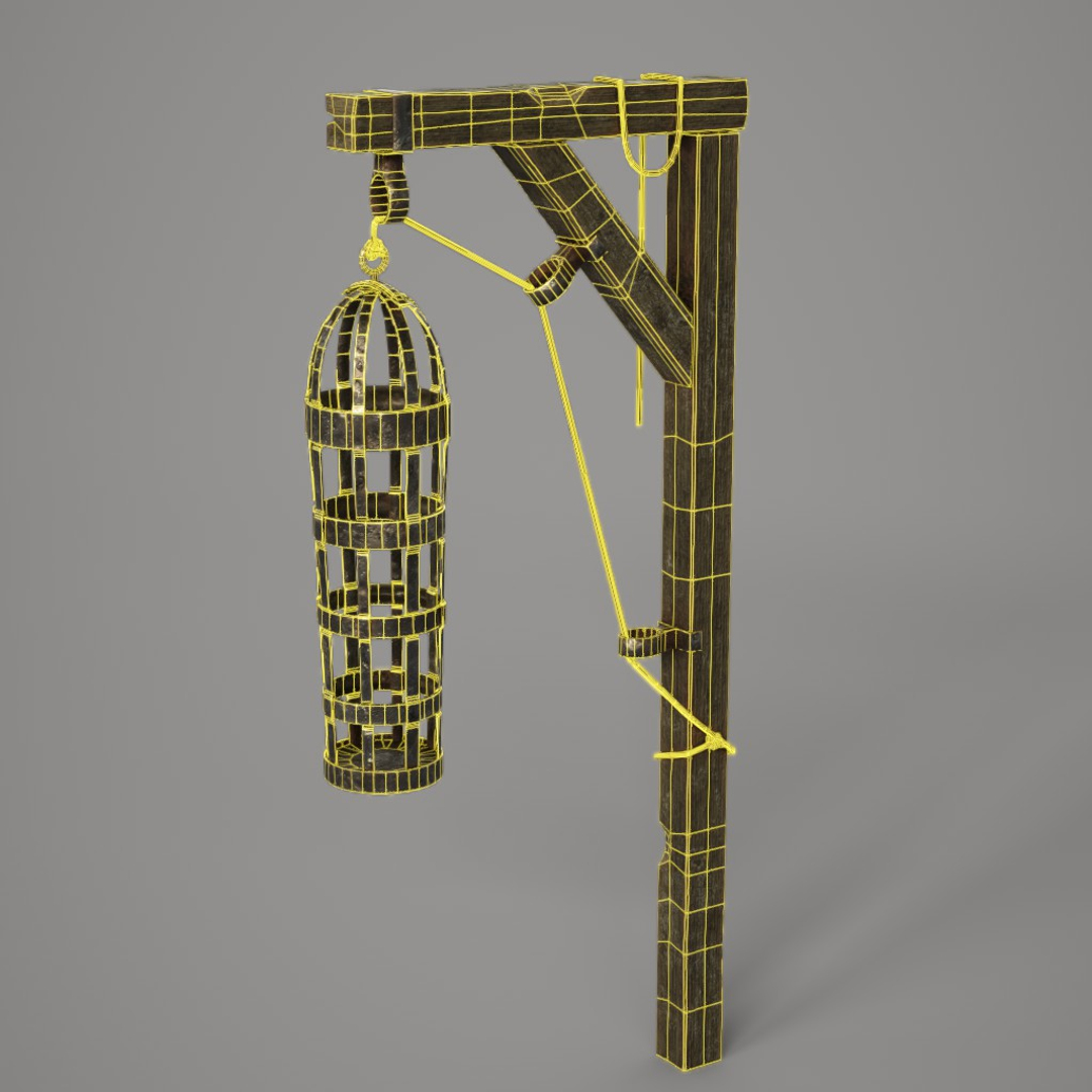 3D medieval gibbet cage model - TurboSquid 1197889