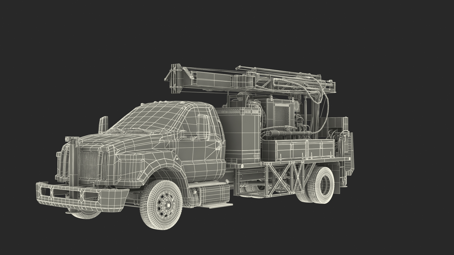Mobile Drill Truck Mounted Rig Green 3D Model - TurboSquid 2310850