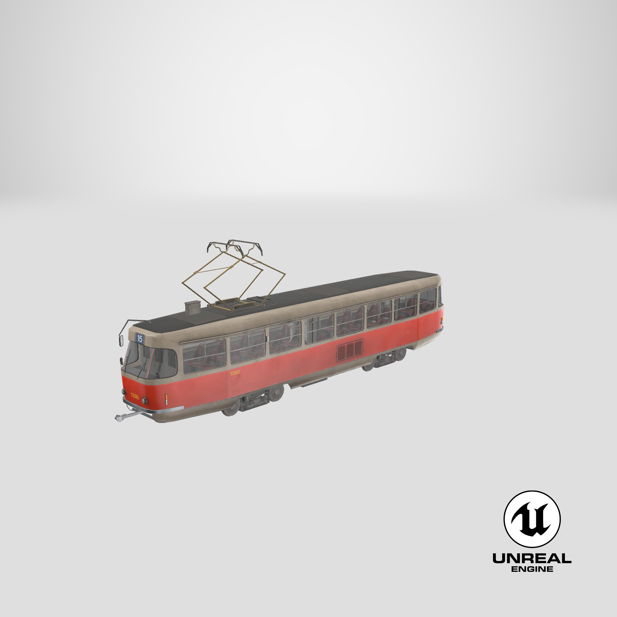 modelo 3d Tram Clean GameReady LOD - TurboSquid 1921956