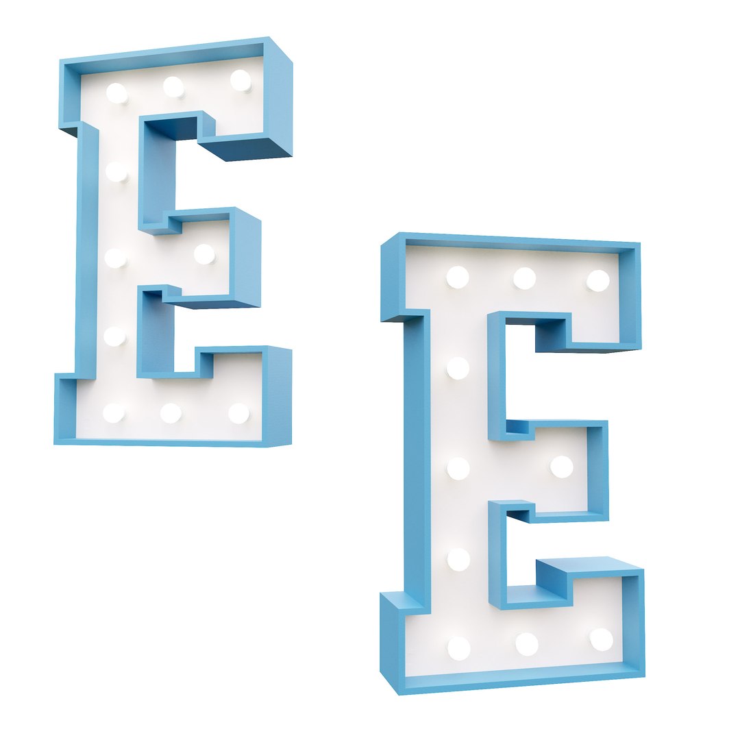 Marquee Letter E Glow Sign 3dmodel 3D Model - TurboSquid 1975415