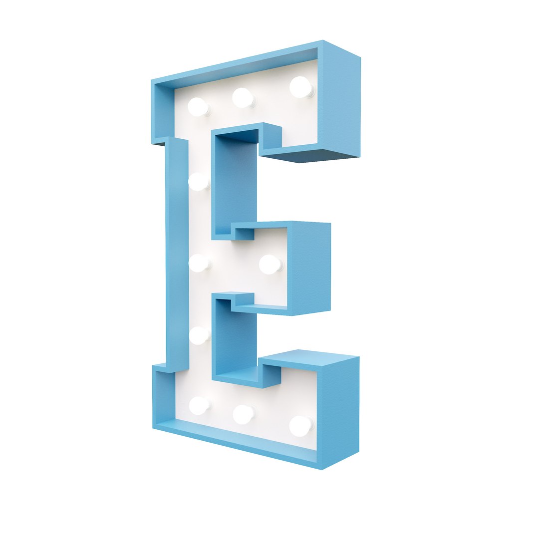 Marquee Letter E Glow Sign 3dmodel 3D Model - TurboSquid 1975415