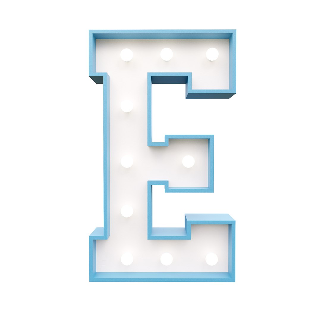 Marquee Letter E Glow Sign 3dmodel 3D Model - TurboSquid 1975415