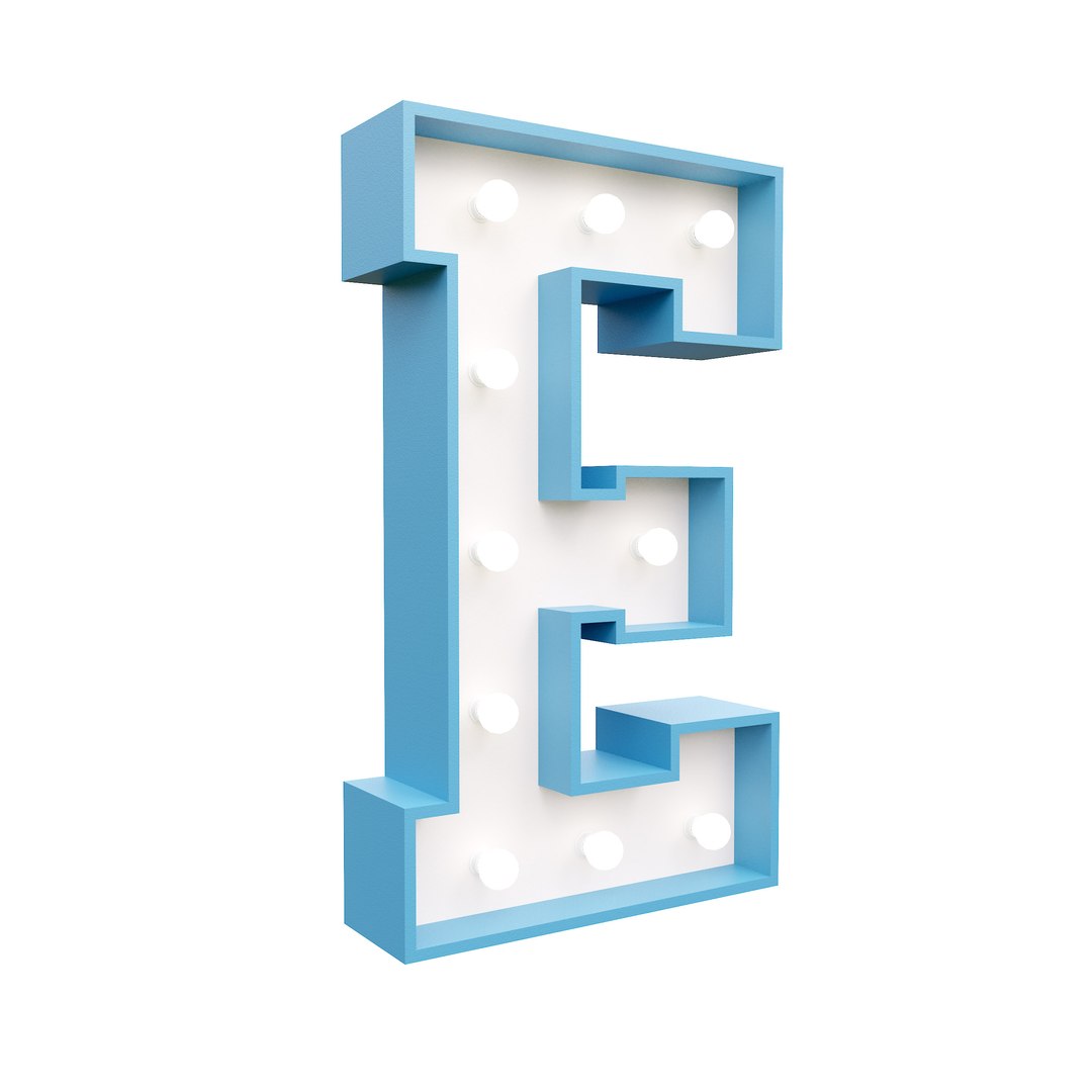 Marquee Letter E Glow Sign 3dmodel 3D Model - TurboSquid 1975415