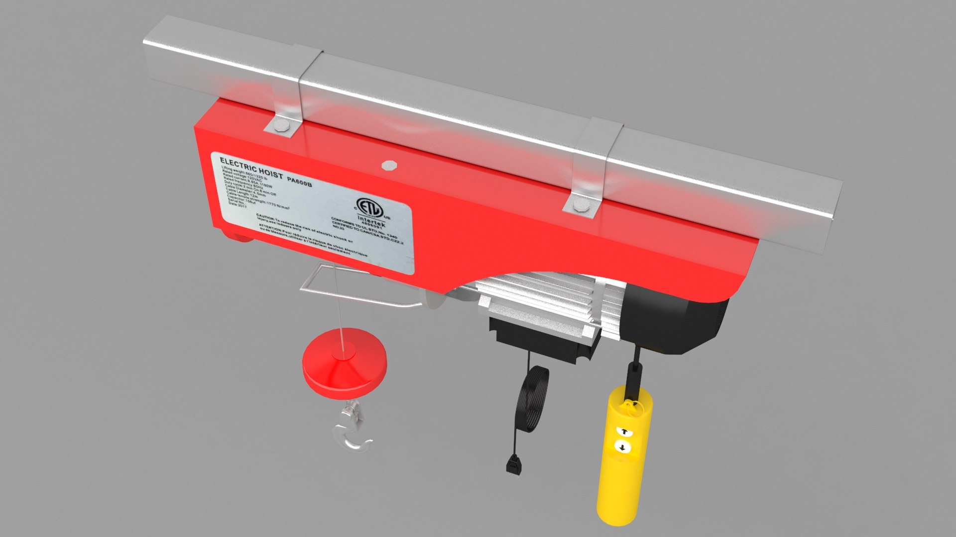 Electric Hoist 3D Model - TurboSquid 1535880