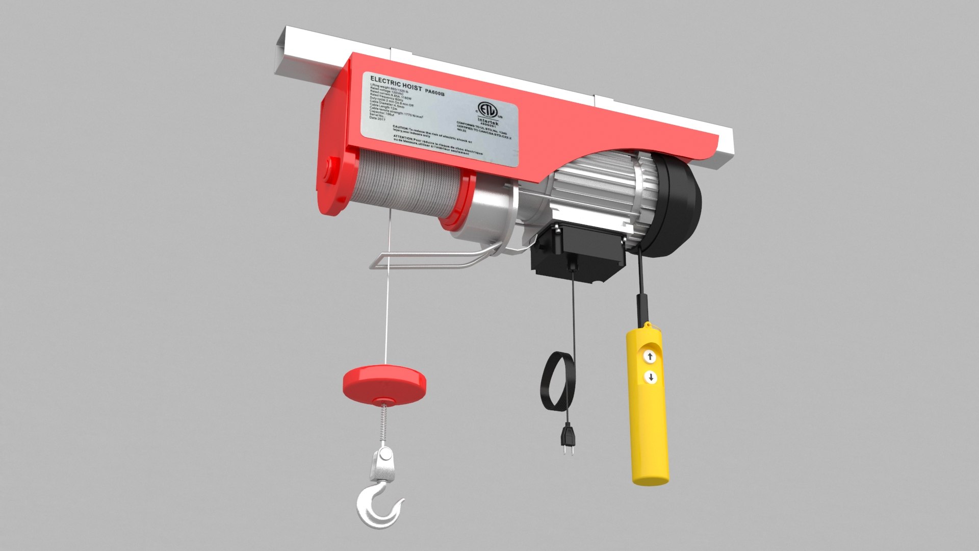 Electric Hoist 3D Model - TurboSquid 1535880