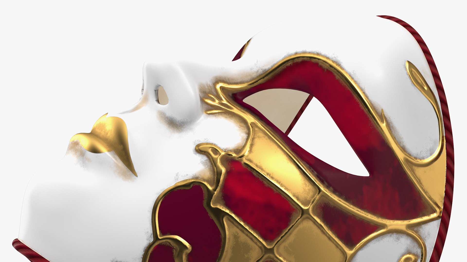 Red Face Carnival Mask 3D Model - TurboSquid 1477091