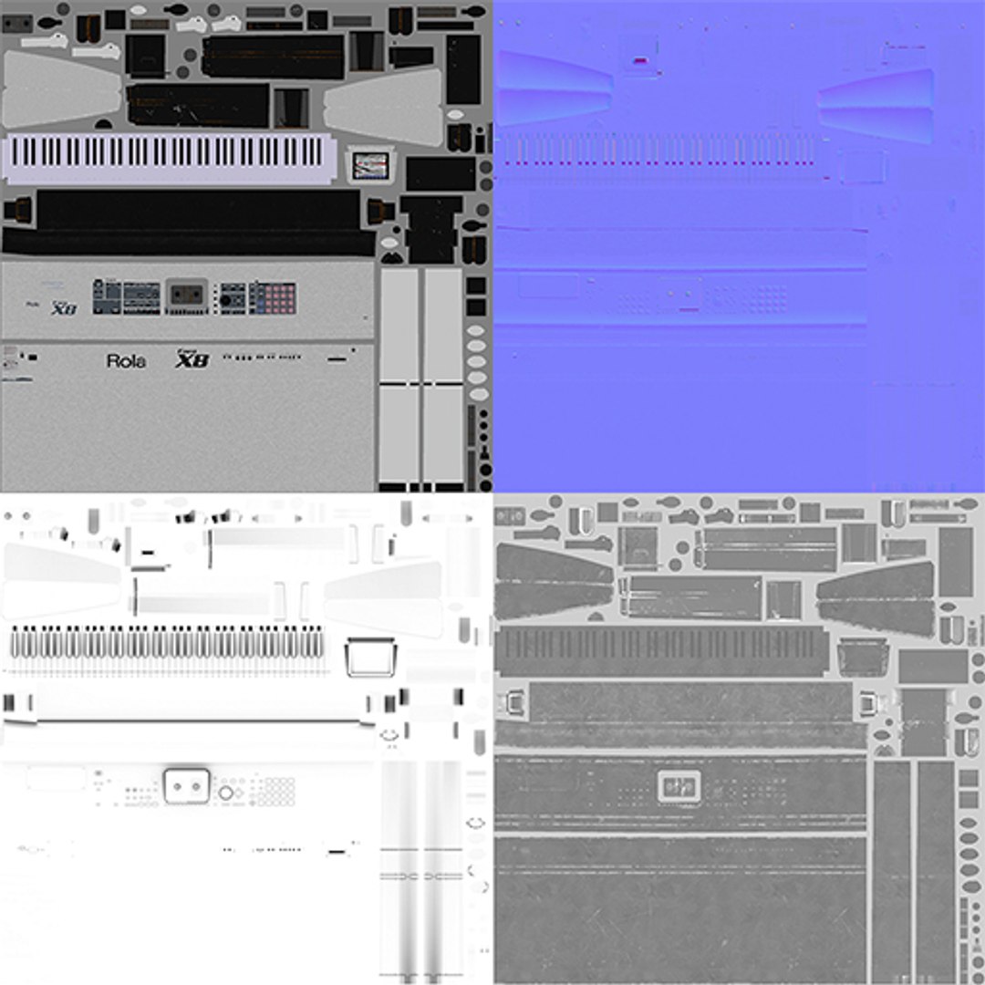 Electronic Piano Keyboard On Stand - PBR Game Ready Props 3D Model ...