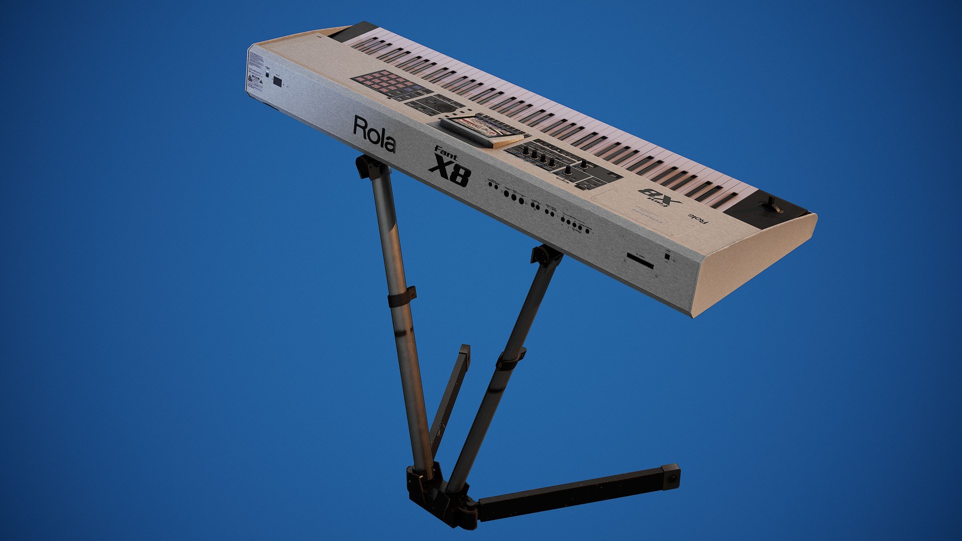 Electronic Piano Keyboard On Stand - PBR Game Ready Props 3D Model ...