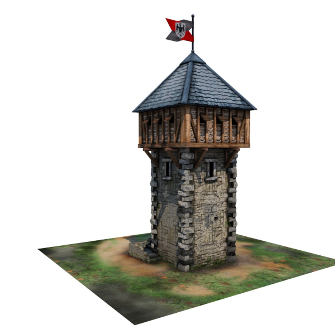 Medieval Defence Tower Buildings 3d Obj