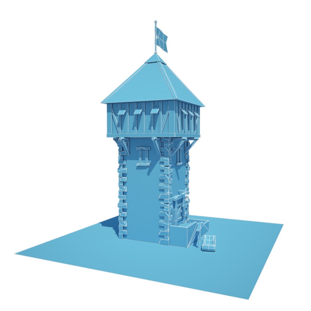 Medieval Defence Tower Buildings 3d Obj