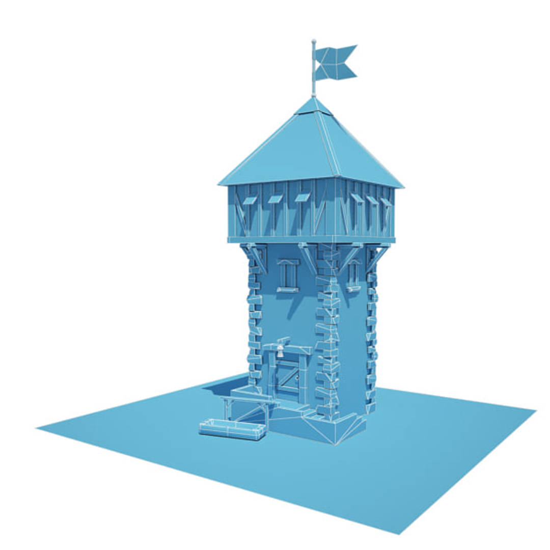 Medieval Defence Tower Buildings 3d Obj