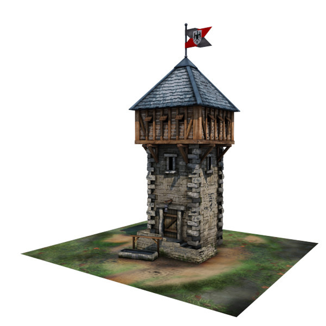 Medieval Defence Tower Buildings 3d Obj