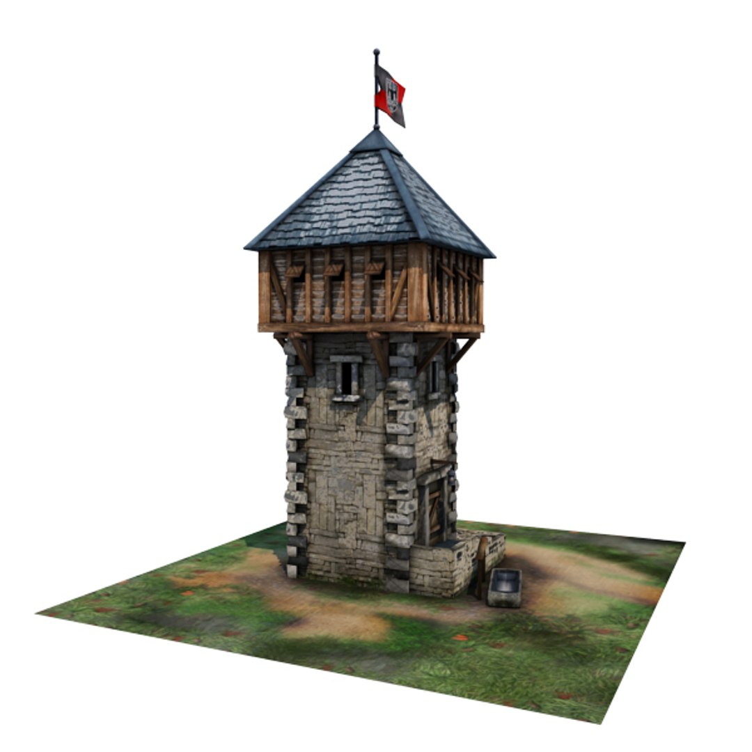 Medieval Defence Tower Buildings 3d Obj