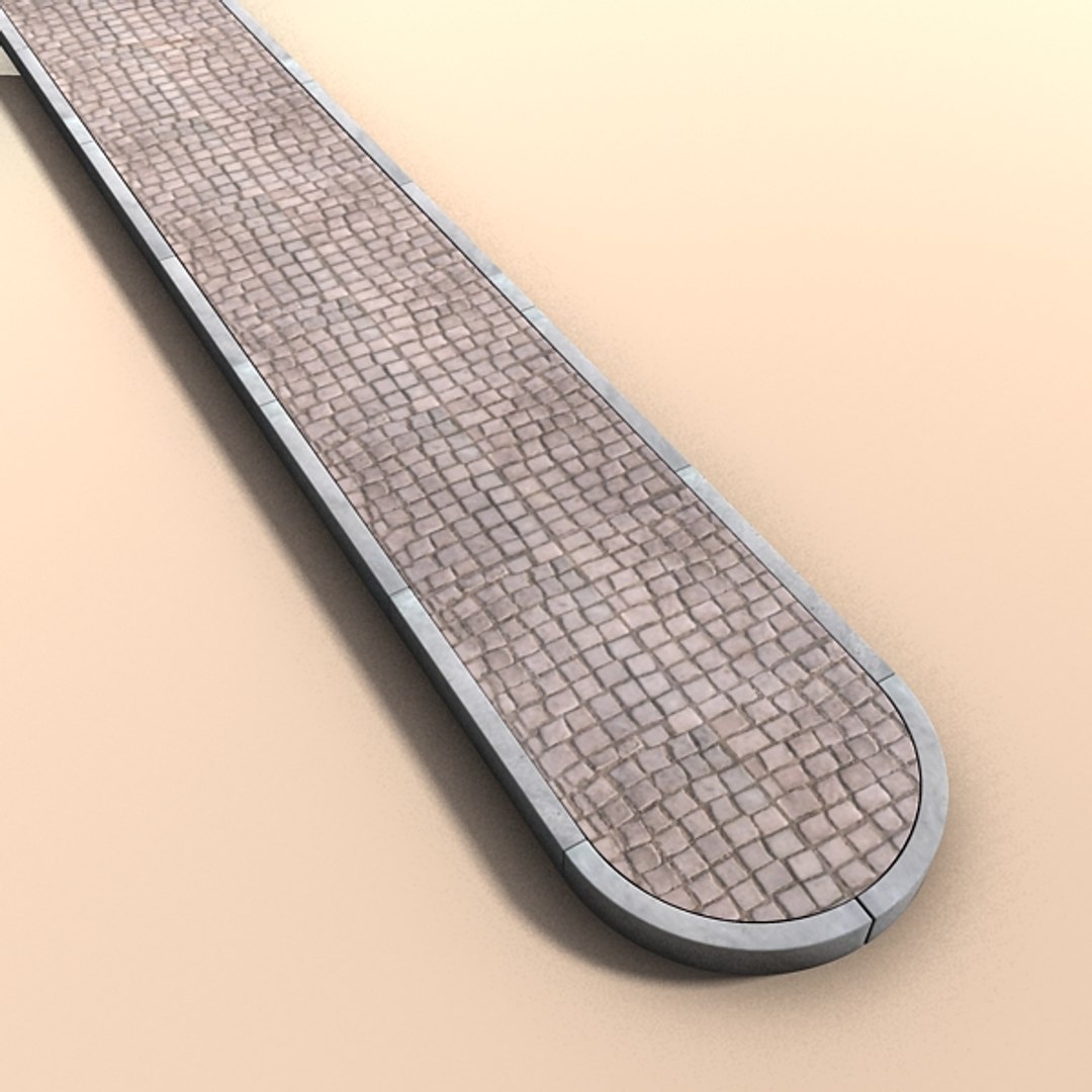 3ds Max Sidewalk Pedestrian Island