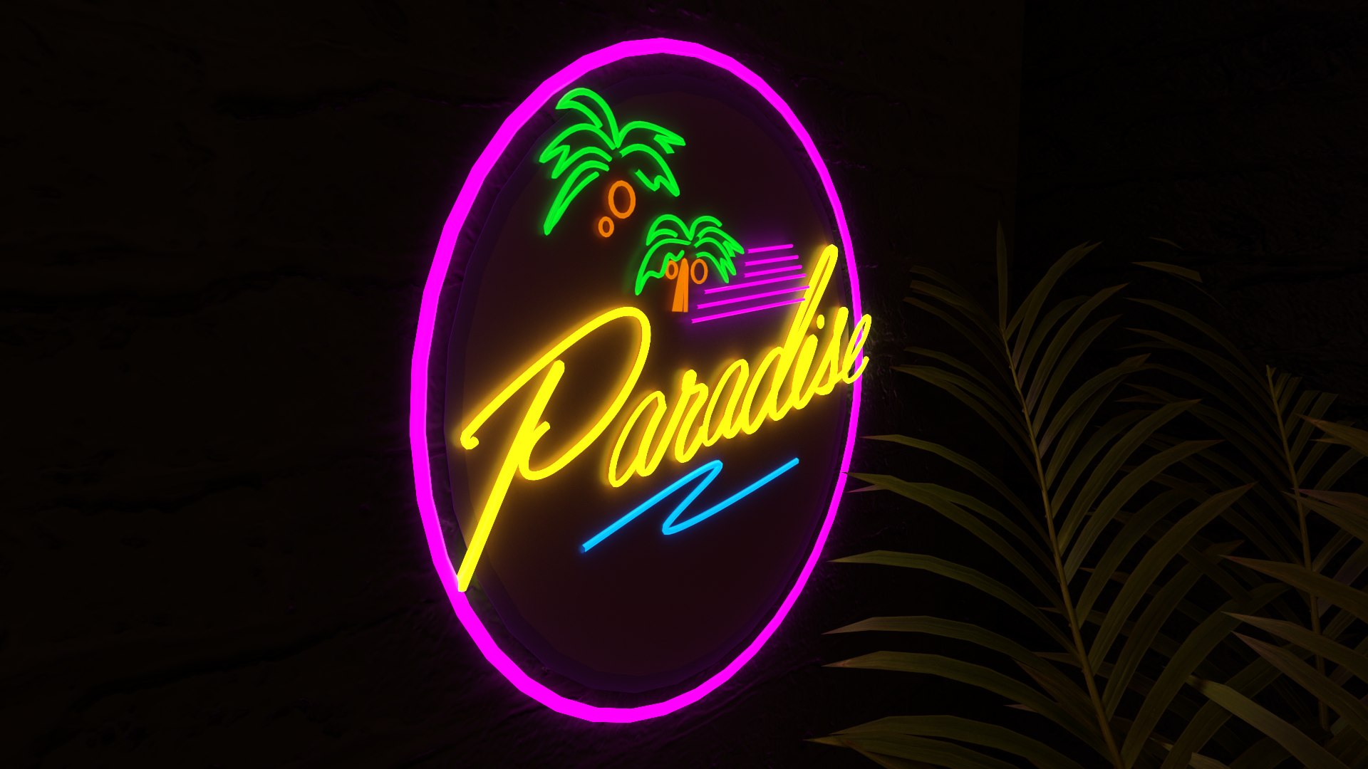 3D Paradise Neon Logo - TurboSquid 1972441